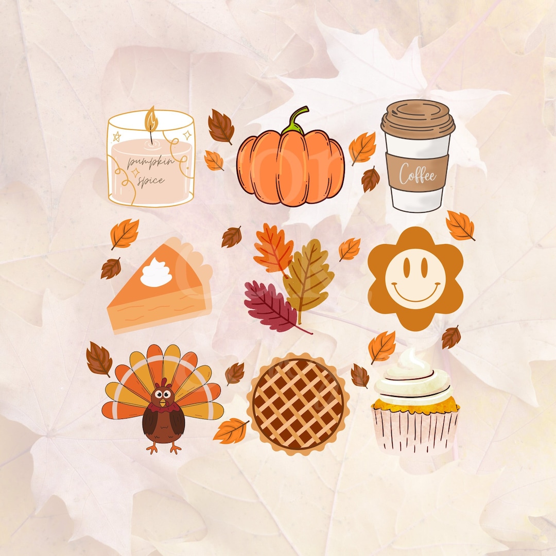 Fall Compilation PNG, Pumpkin Spice PNG, Fall PNG, Thanksgiving Design ...
