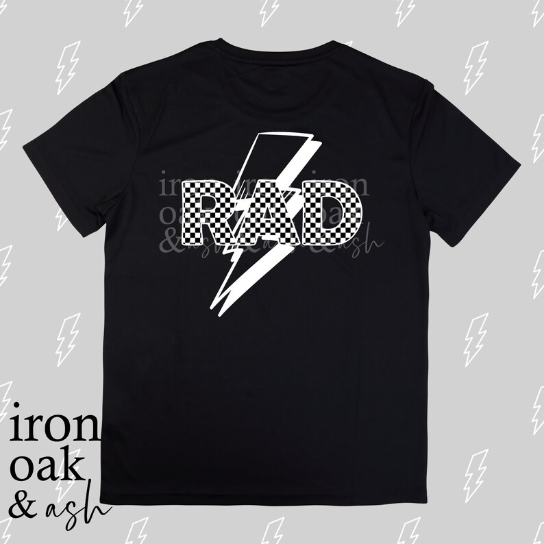 Checkered Rad PNG Bundle, Lightning Bolt PNG, Rad Kid Design ...