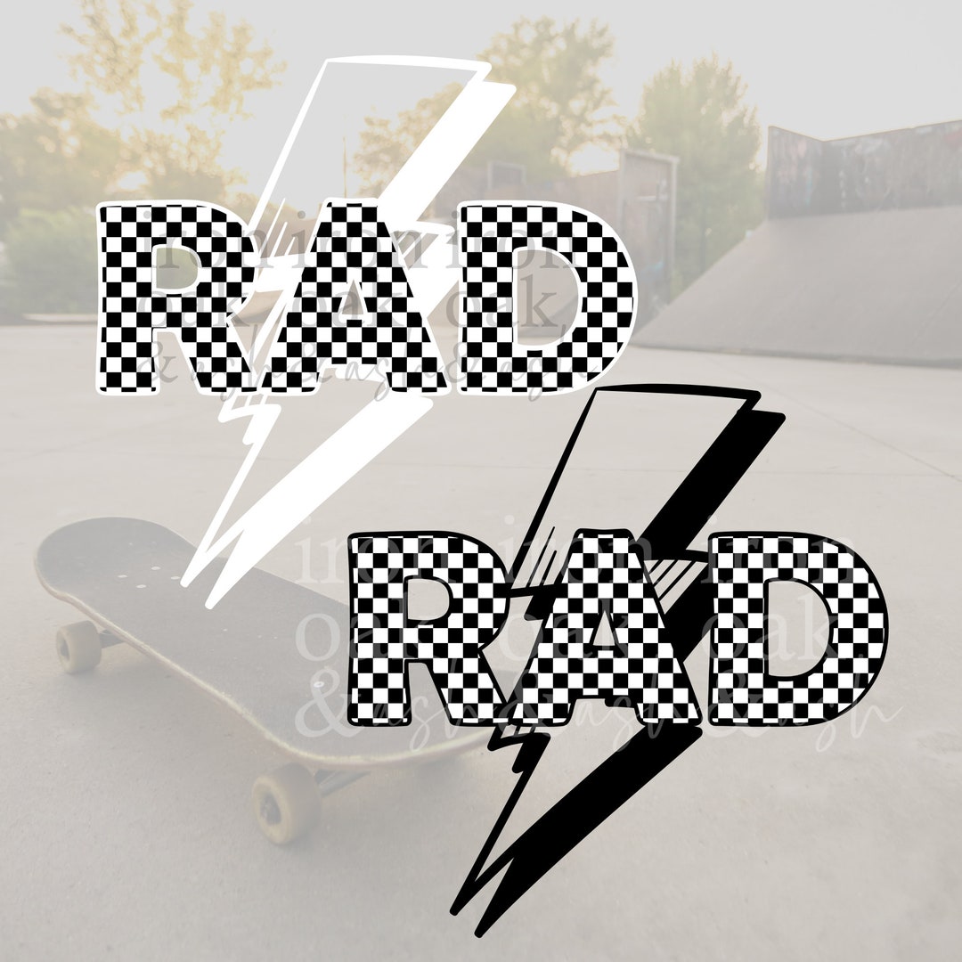 Checkered Rad PNG Bundle, Lightning Bolt PNG, Rad Kid Design ...