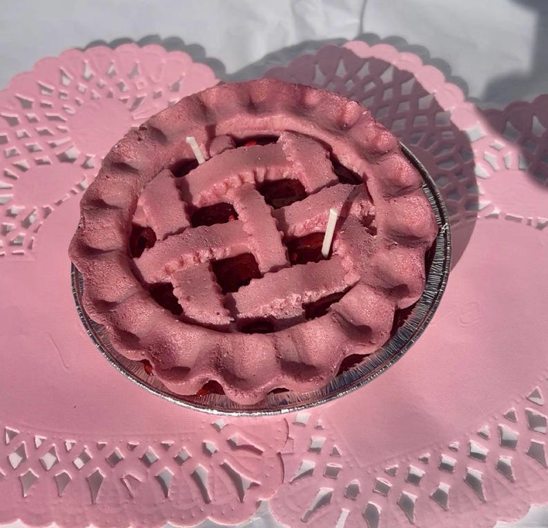 Valentine’s Day Gift Mini Pie Candle - Handcrafted Lattice Crust Soy ...