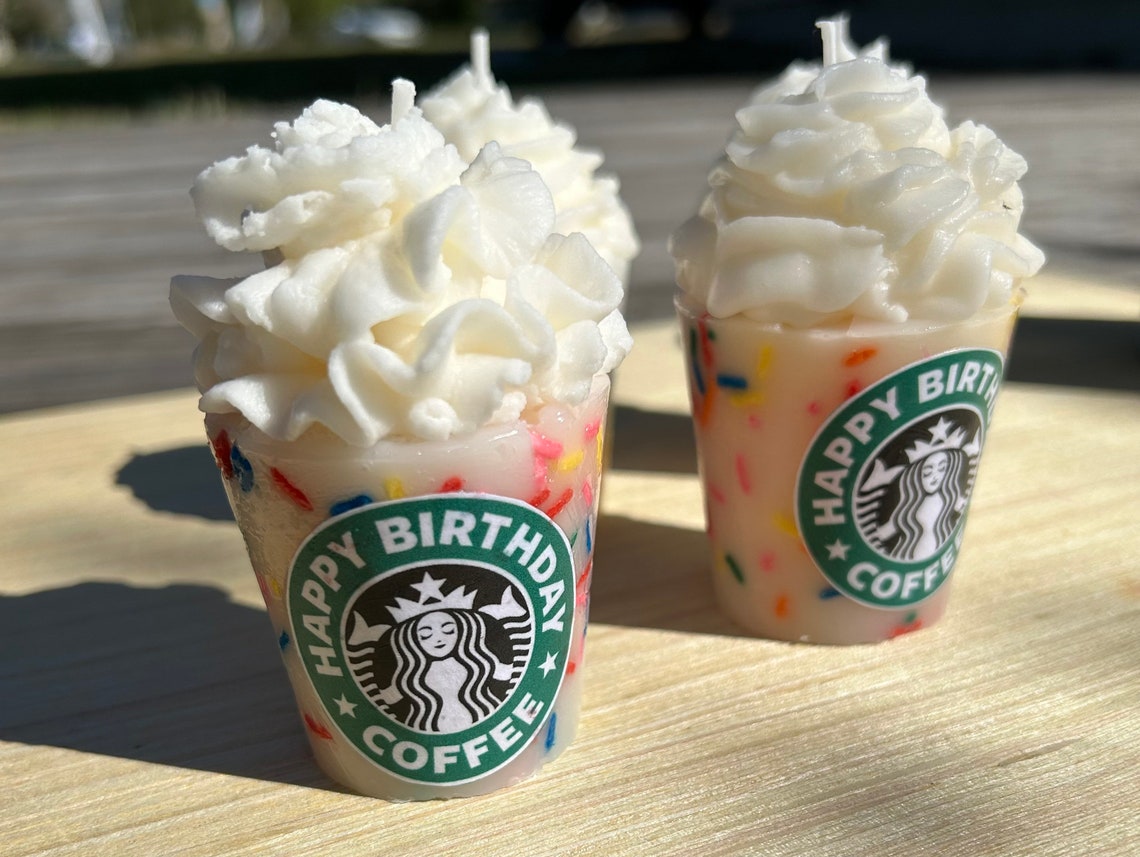 Mini Birthday Cake Latte Candles, Soy Wax Candles, Party Favors ...