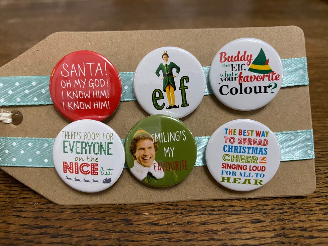 Elf/ Buddy/ Christmas - Button Pin Badge Set - Etsy