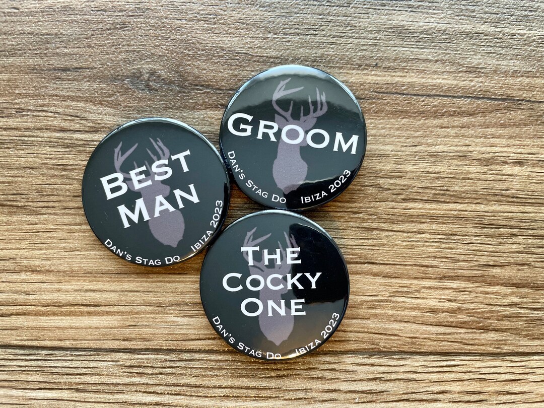 Personalised Stag Party - Pin Badge Set 45mm - Etsy