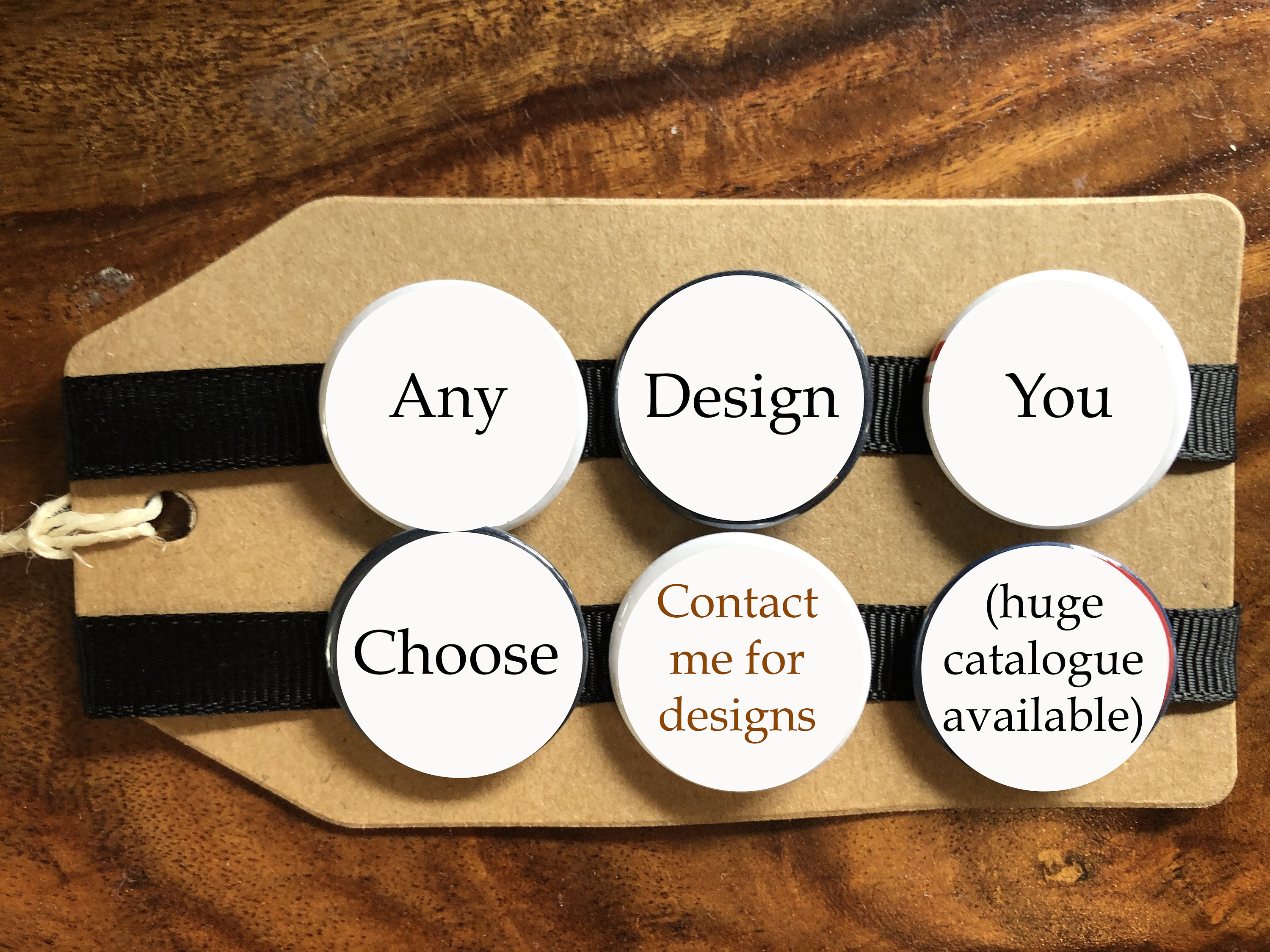 CUSTOM BESPOKE DESIGN Button Pin Badge Set X 6 | Etsy