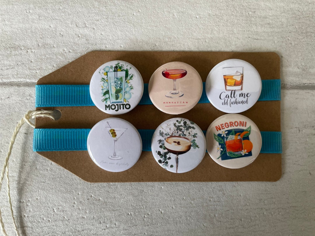 Cocktails & Mixology - Button Pin Badge Set - Etsy