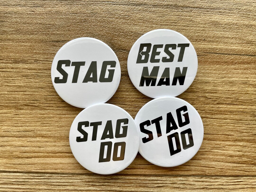 Personalised Stag Party Pin Badge Set 45mm - Etsy