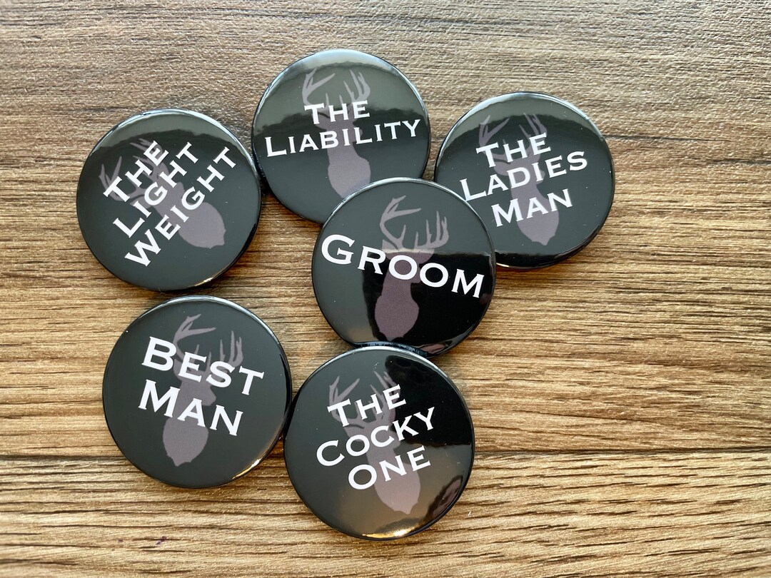 Personalised Stag Party - Pin Badge Set 45mm - Etsy