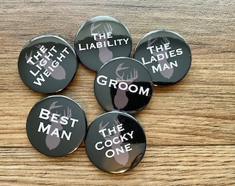 Personalised Stag Party Pin Badge Set 25mm - Etsy