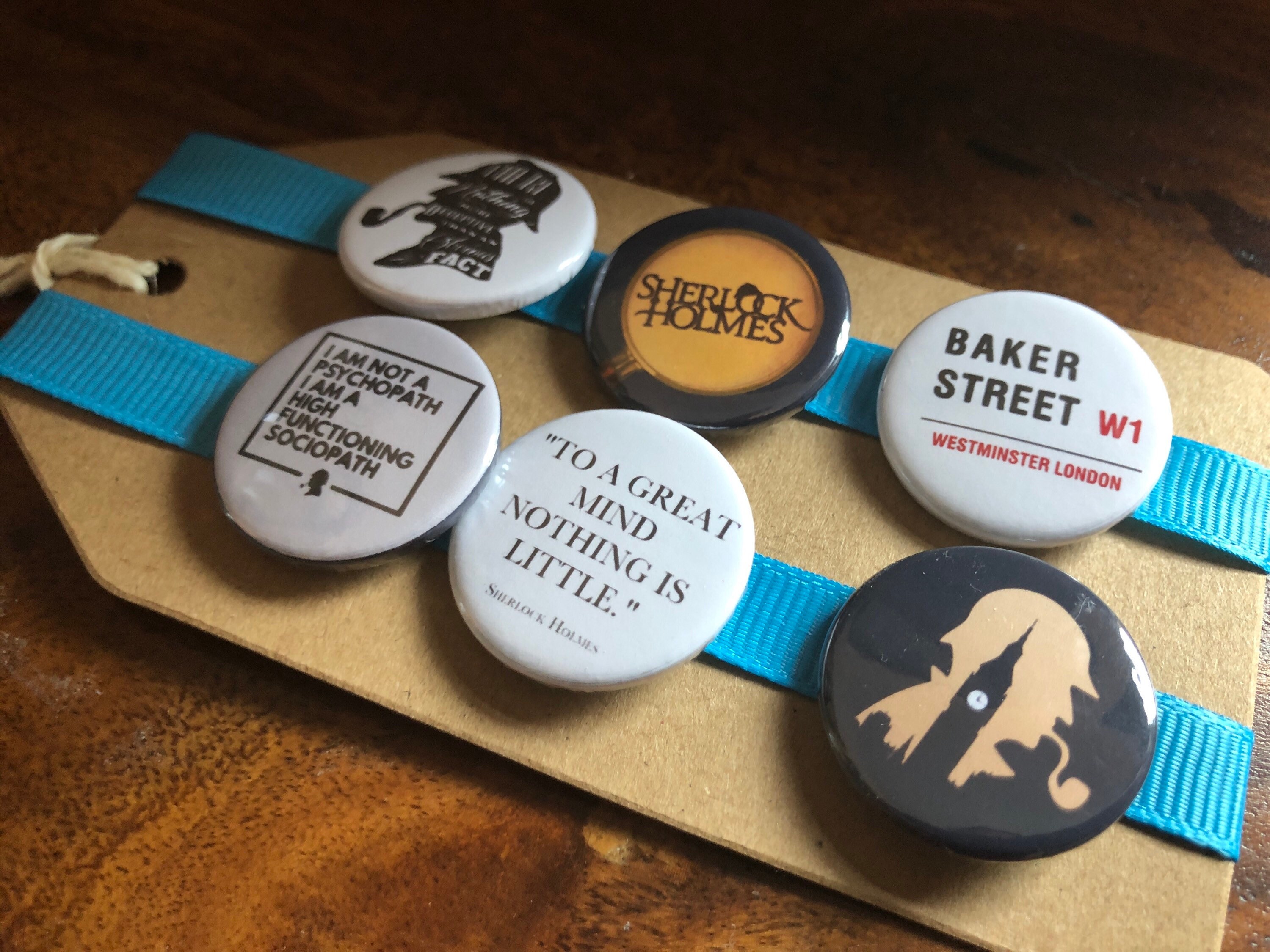 Sherlock Holmes Detective - Button Pin Badge Set - Etsy
