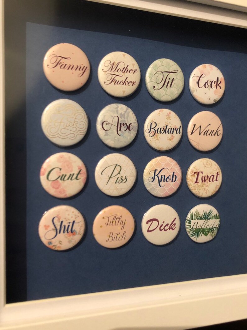 Pretty Little Swear Words Pin Badge Frame Gift | Etsy