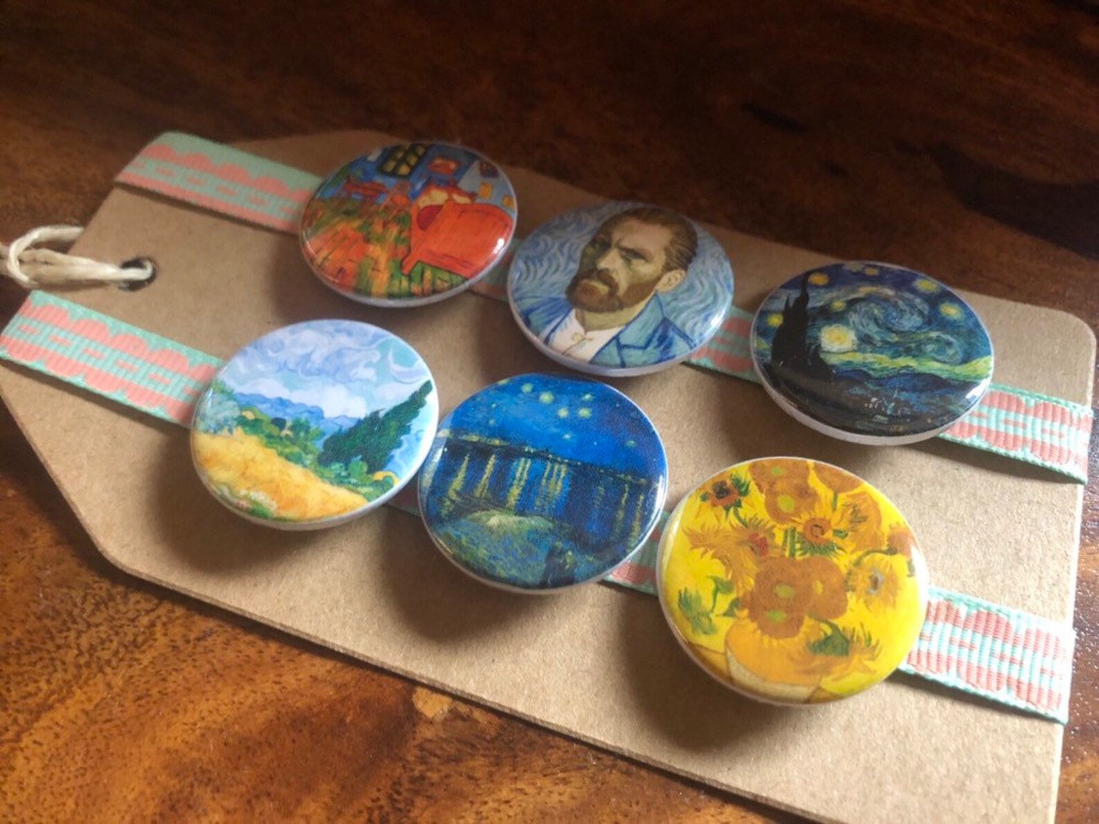 Van Gogh Art Button Pin Badge Set - Etsy