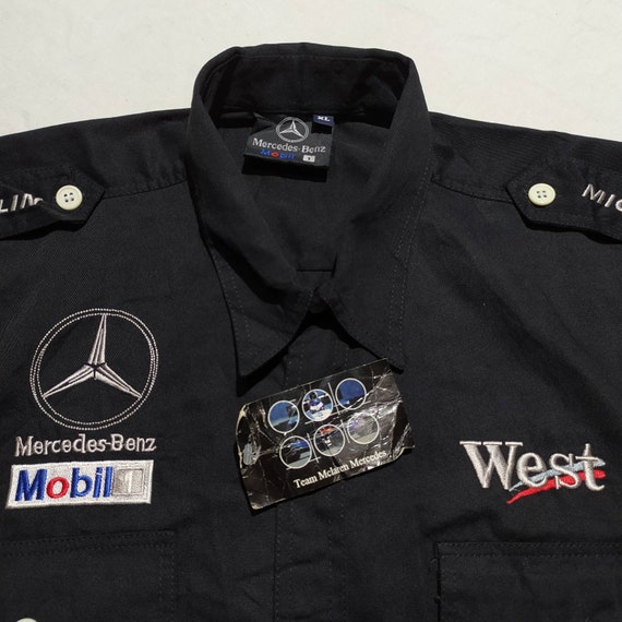 Vintage Mercedes Benz mobil 1 F1 racing work shirt - Gem