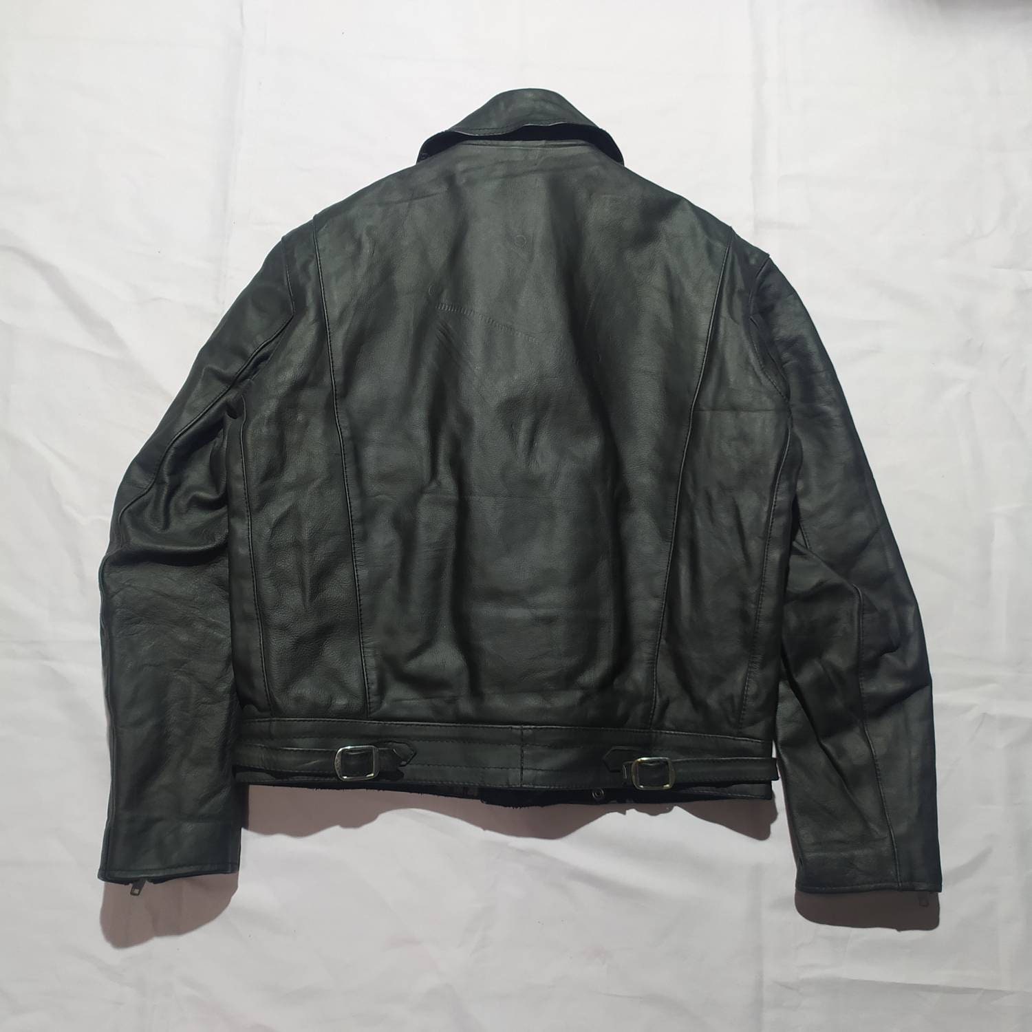 Horn Work Leather Jacket Bikers Double Rider - Etsy