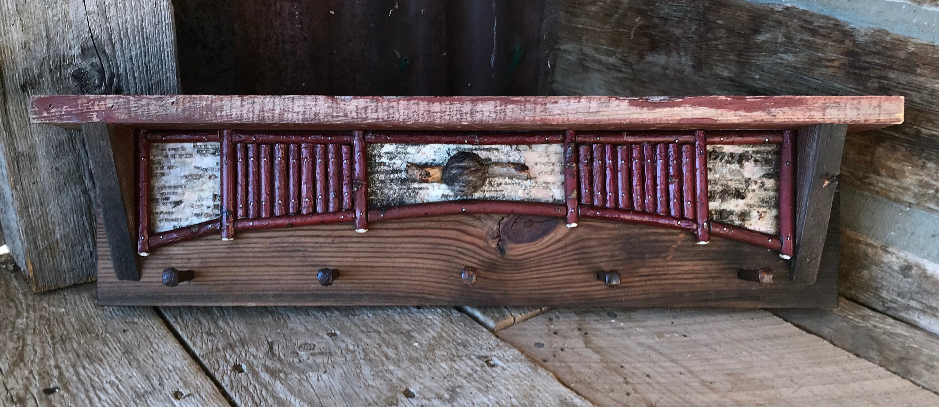 Rustic Coat Rack, Wood Coat Rack, Wall Mount Coat Rack, Barn Wood Coat ...