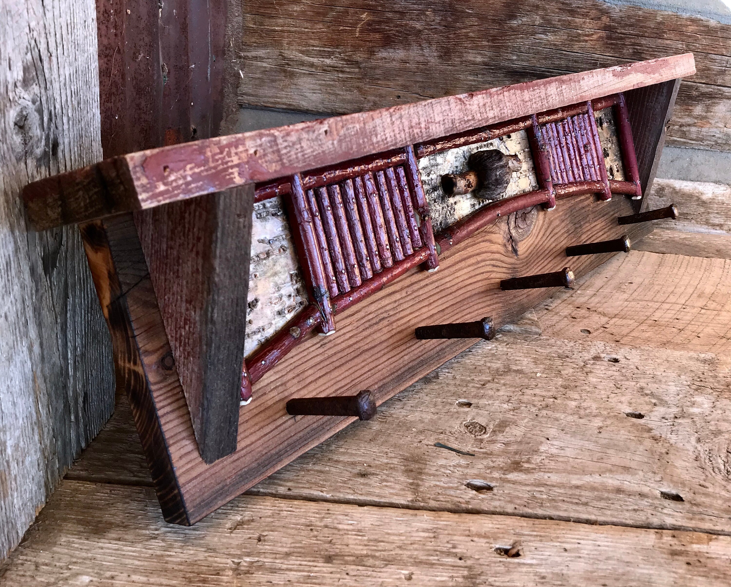 Rustic Coat Rack, Wood Coat Rack, Wall Mount Coat Rack, Barn Wood Coat ...