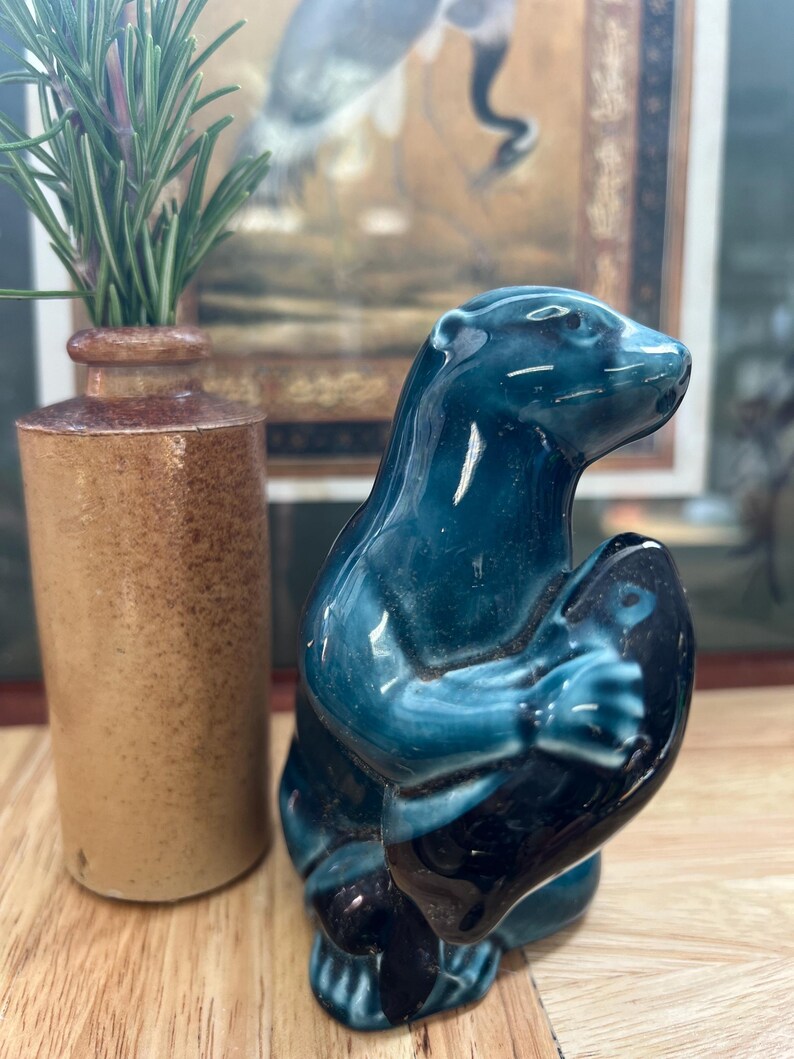 Vintage Poole Pottery Otter and Fish Figurine - Etsy