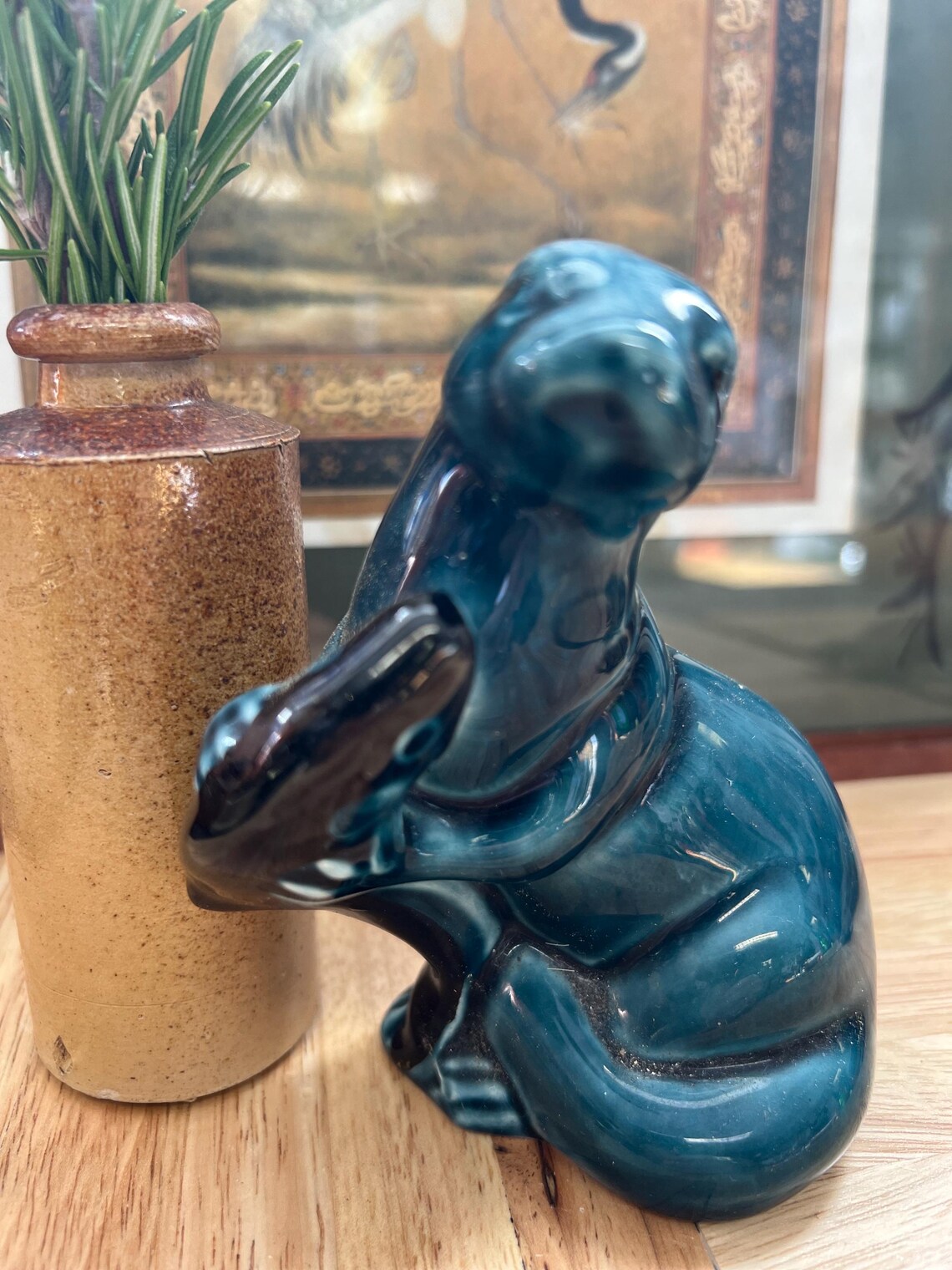 Vintage Poole Pottery Otter and Fish Figurine - Etsy