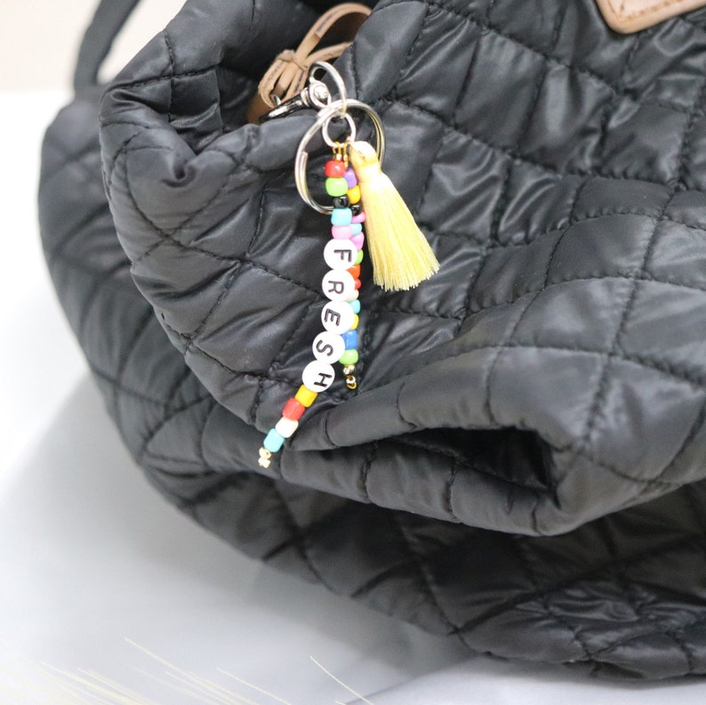 Custom Beaded Name Keychain Personalized Colorful - Etsy