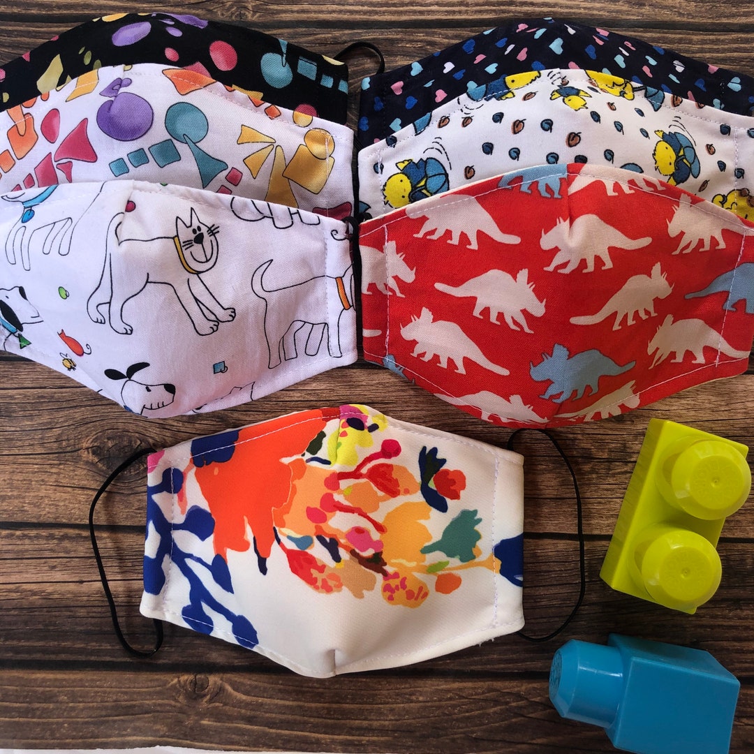 Kids Cotton Face Mask With Filter Included, 100% Cotton Face Mask ...