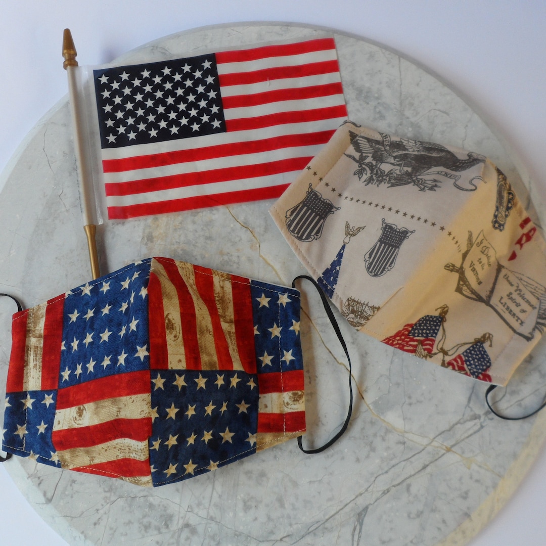 4th of July Cotton Face Mask With Filter, Patriotic Mask,reusable Face ...