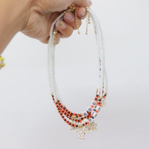 Halloween Ghost Choker, Spooky Beaded Necklace, Cute Ghost Necklace ...