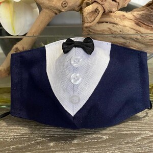 Wedding Mask for Groom, Groom Cotton Face Mask With Filter, Men Elegant ...
