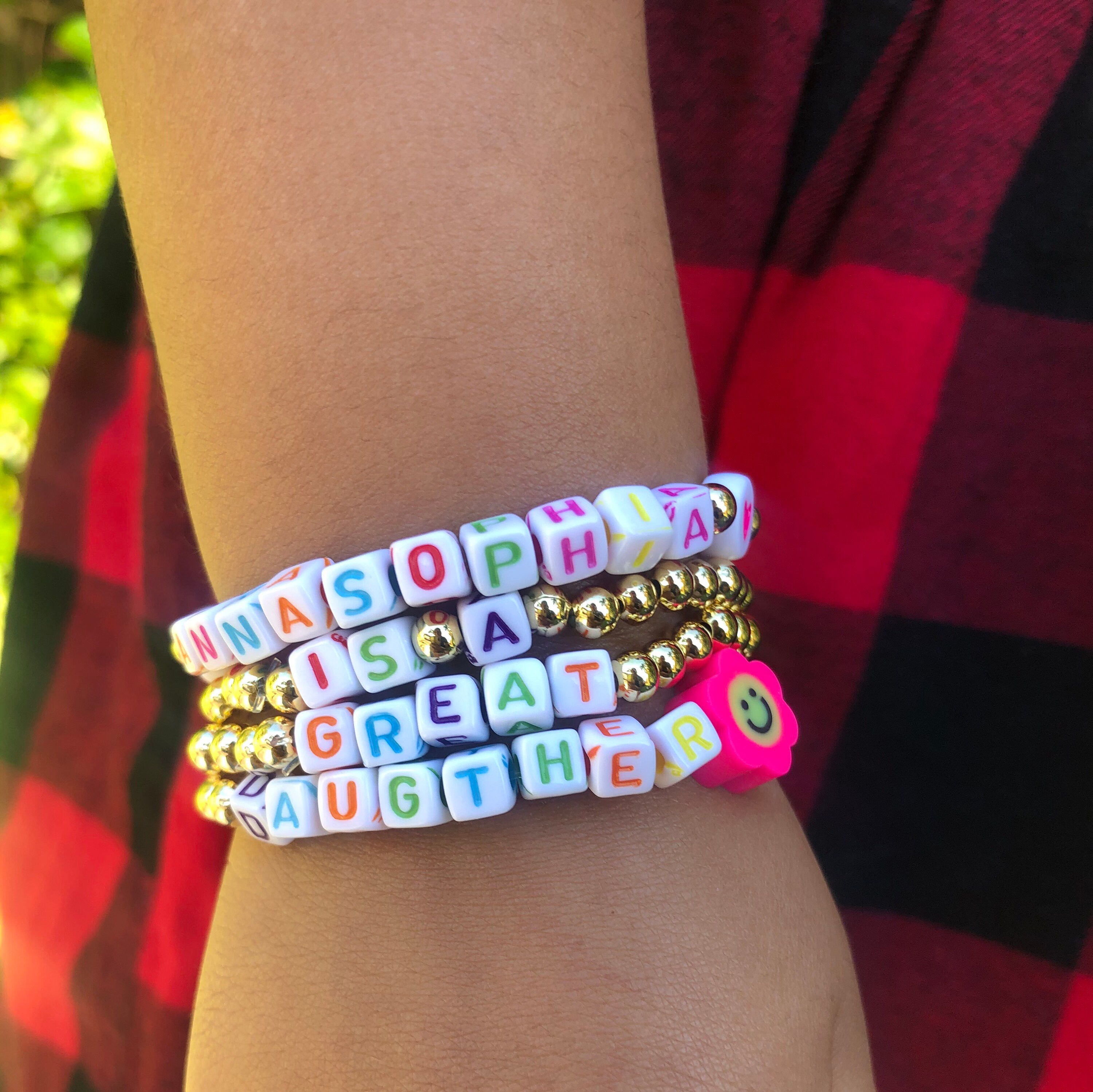 Custom Bead Name Bracelets Custom Friendship Letter Toddler - Etsy