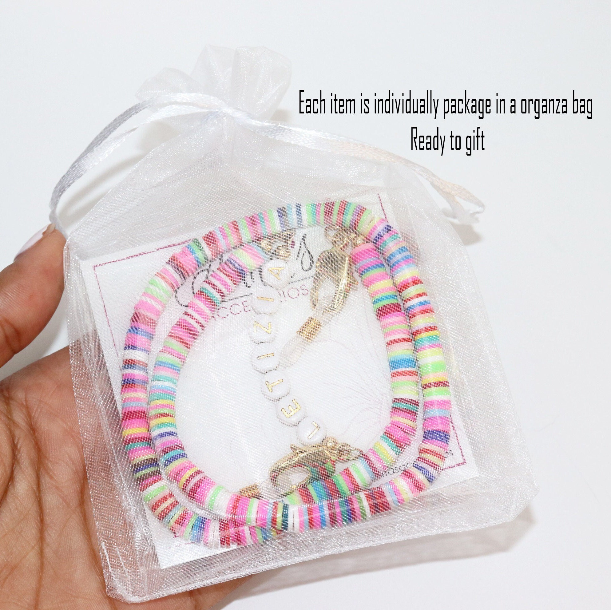 Custom Beaded Name Keychain, Personalized Colorful Keychain,party Gift ...