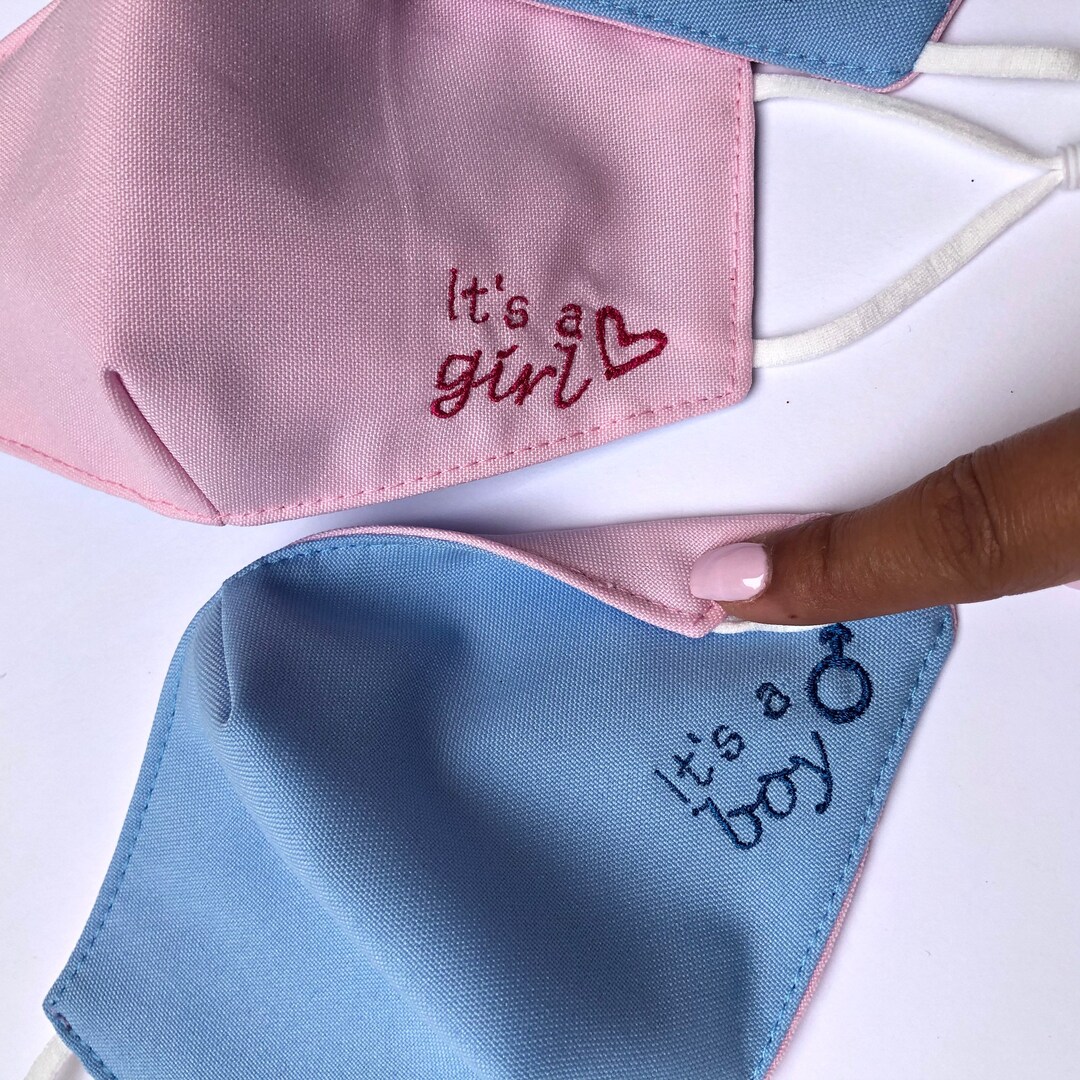 Gender Reveal Face Mask With Filter, Reusable Face Mask,baby Shower ...