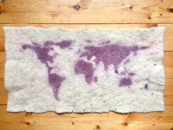 Wool Felted World Map Wall Hanging Geographical Ornaments - Etsy