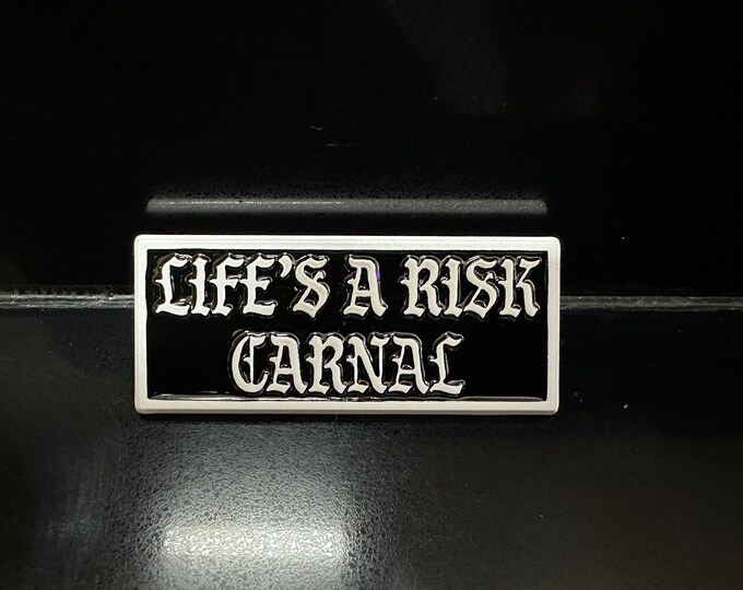 Life's A Risk Carnal on Black Hoodie - Etsy