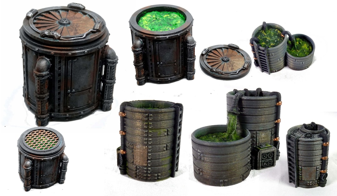 Industrial Chemical Vats Sci Fi and Industrial Tabletop Terrain - Etsy