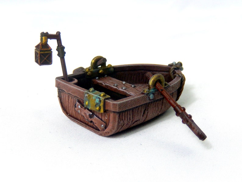 Row Boat Miniature With Oars and Optional Lanterns (dungeons & Dragons ...