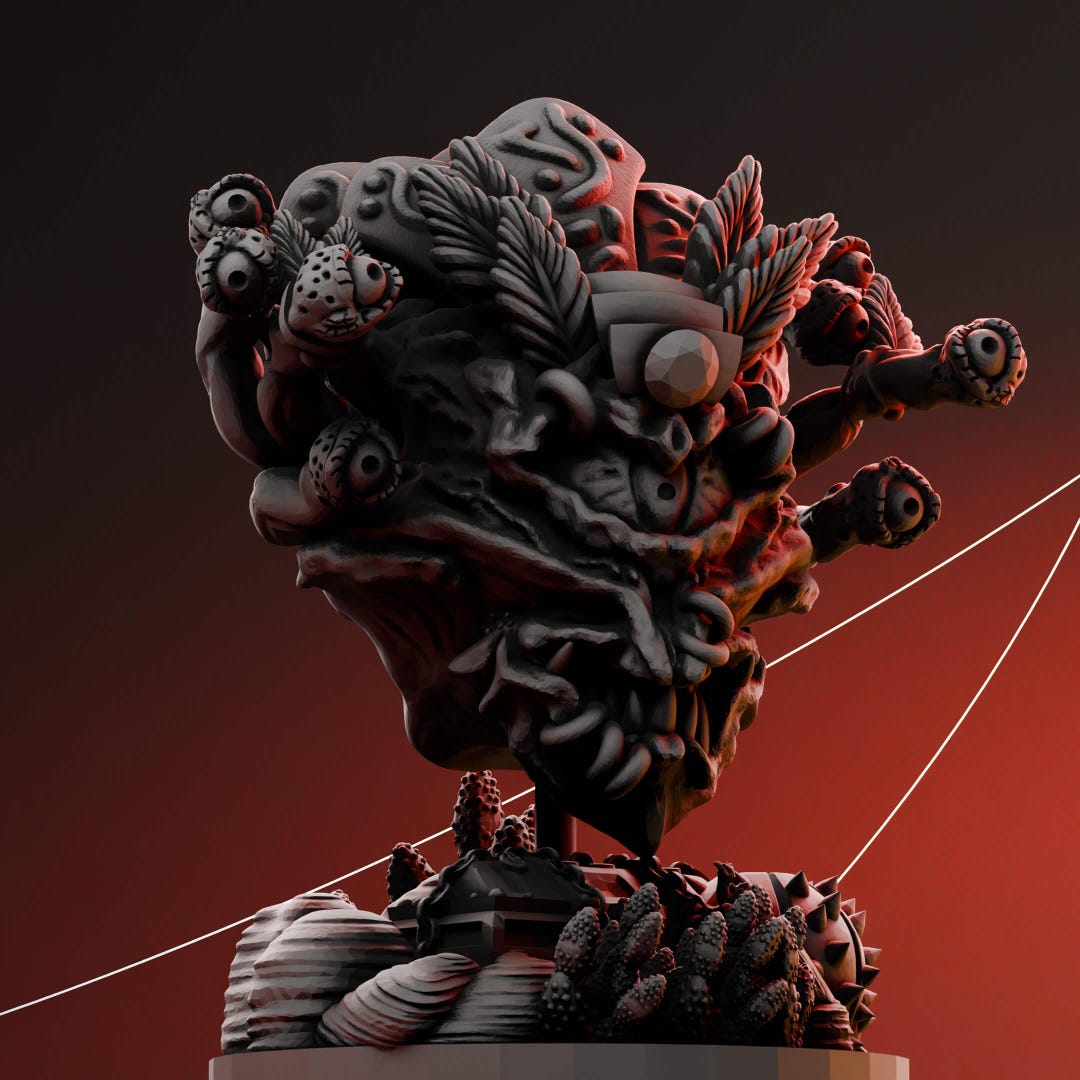 Aztec Themed Eye Beast Miniature for D&D (beholder Proxy Miniature) - Etsy