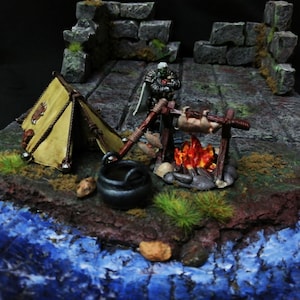 Tent and Campfire Miniature Set - Etsy UK