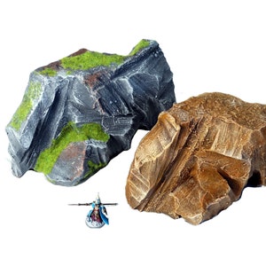Rock Terrain Set Hand Painted Wargame Terrain/scenery - Etsy