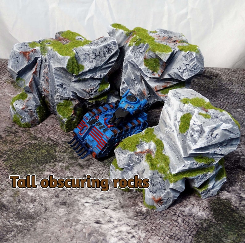 Rock Terrain Set Hand Painted Wargame Terrain/scenery - Etsy