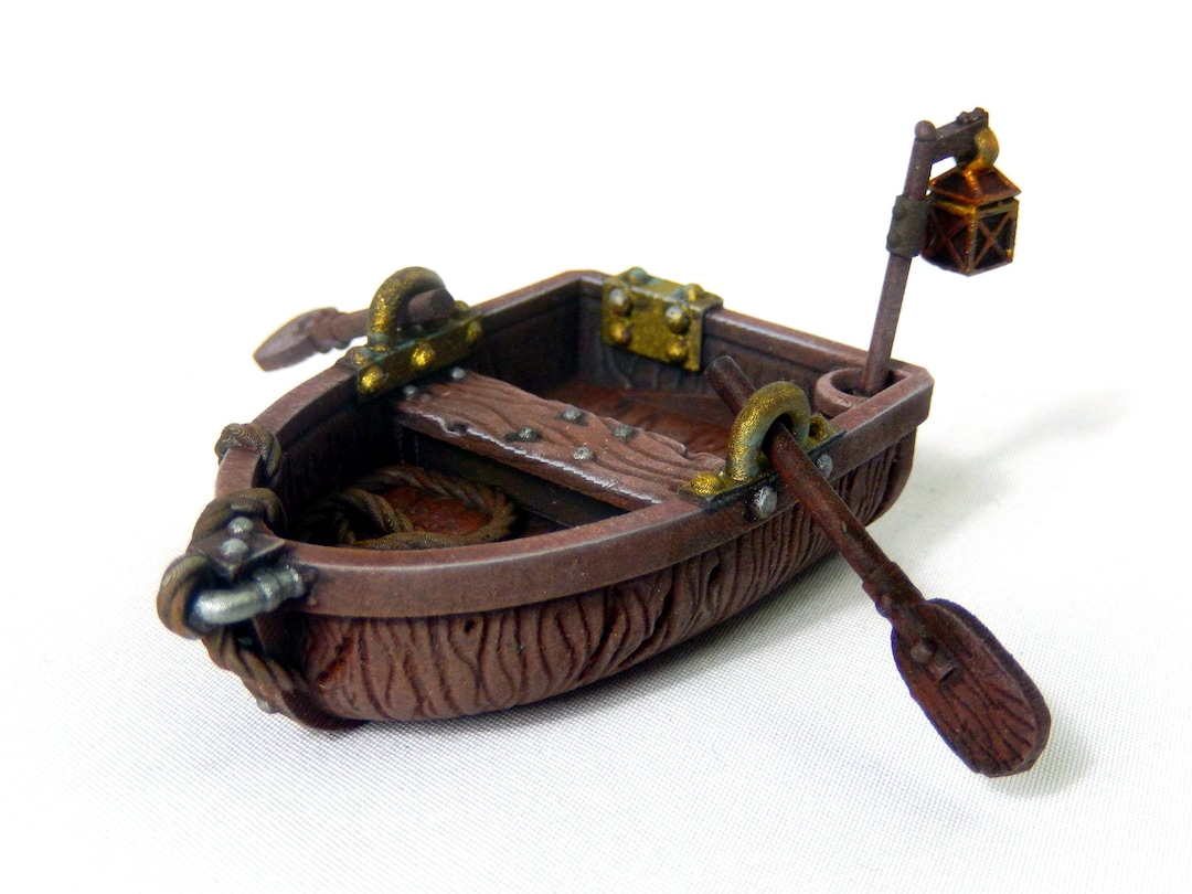 Row Boat Miniature With Oars and Optional Lanterns (dungeons & Dragons ...