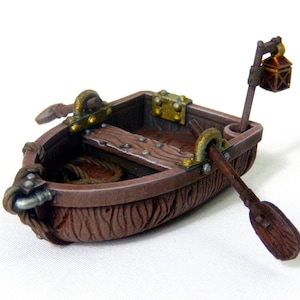 Row Boat Miniature With Oars and Optional Lanterns (dungeons & Dragons ...