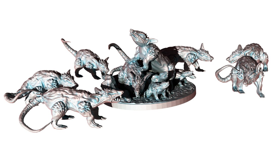 Dnd Giant Dire Rats and Rat Swarm Fantasy Miniatures (resin Miniatures ...