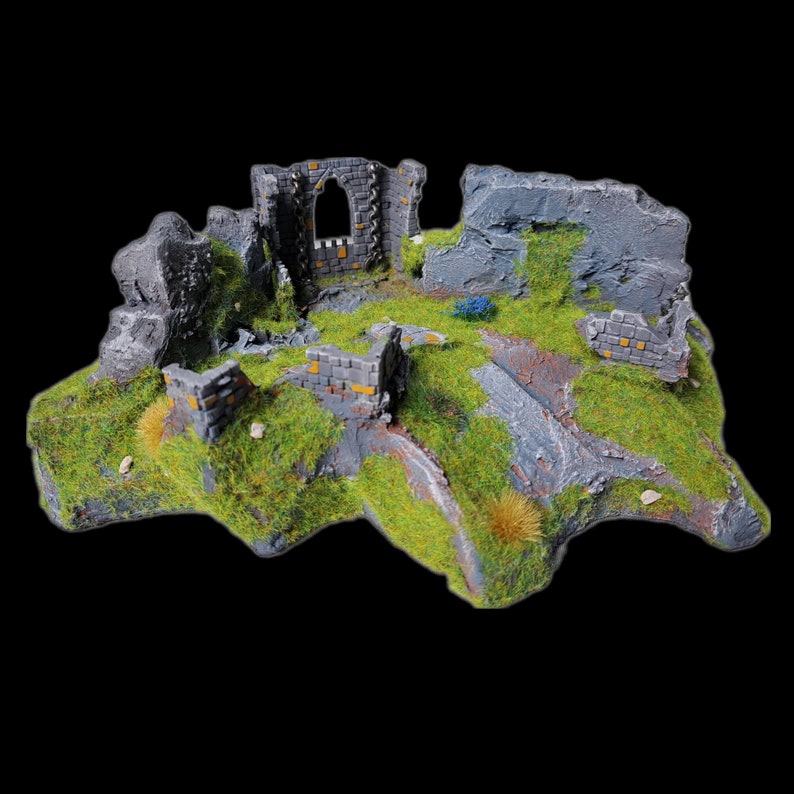 Ancient Overgrown Village/keep Ruins Fantasy Tabletop Terrain - Etsy
