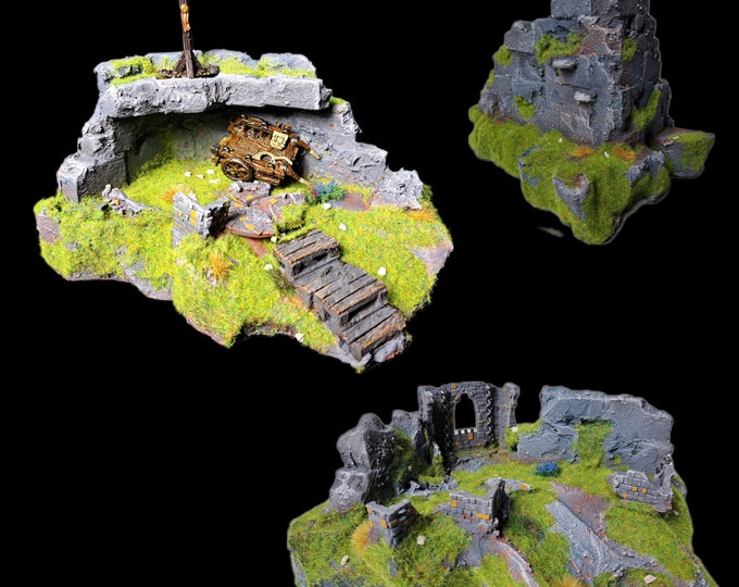Ancient Overgrown Village/keep Ruins Fantasy Tabletop Terrain - Etsy UK