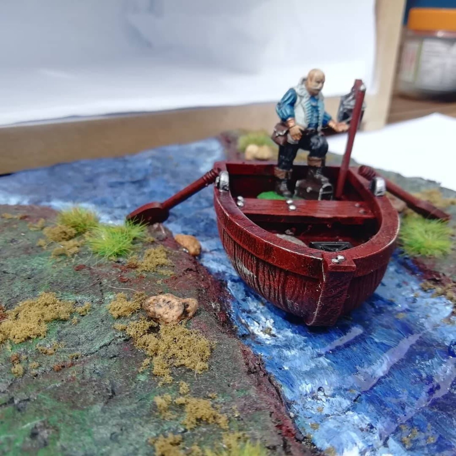 Row Boat Miniature With Oars and Optional Lanterns (dungeons & Dragons ...