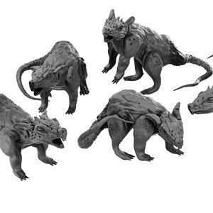 Dnd Giant Dire Rats and Rat Swarm Fantasy Miniatures (resin Miniatures ...