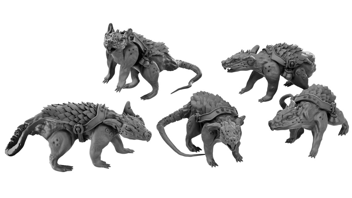 Dnd Giant Dire Rats and Rat Swarm Fantasy Miniatures resin - Etsy