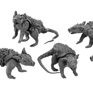 Dnd Giant Dire Rats and Rat Swarm Fantasy Miniatures (resin Miniatures ...