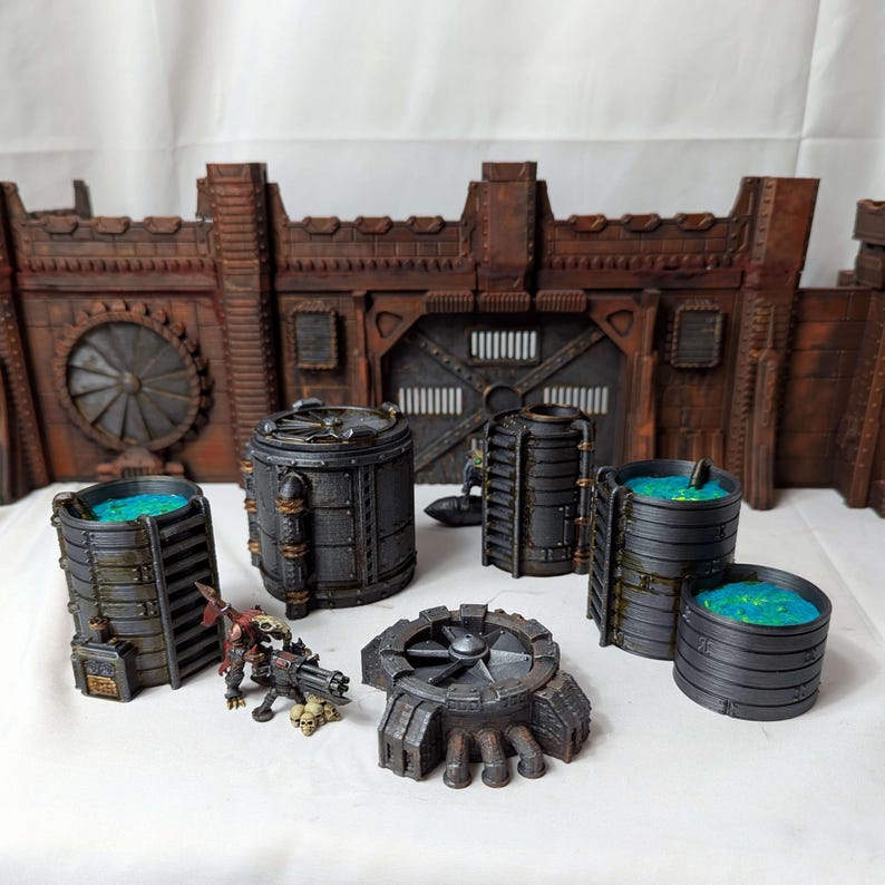 Industrial Chemical Vats Sci Fi and Industrial Tabletop Terrain - Etsy