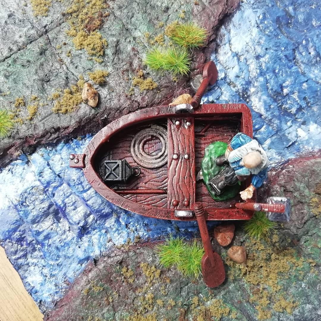 Row Boat Miniature With Oars and Optional Lanterns dungeons & | Etsy UK