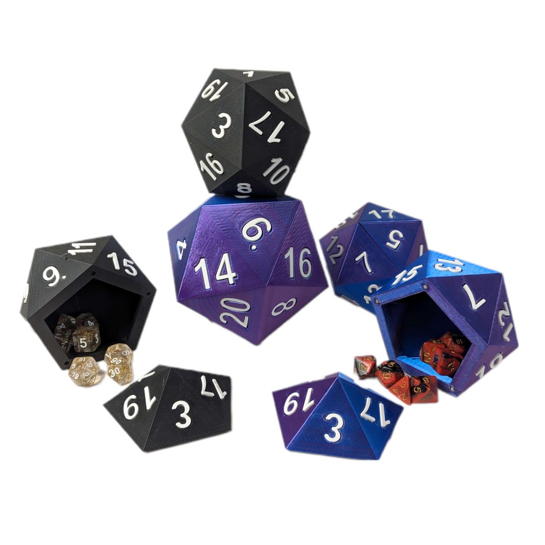 Giant D20 Dice Box: High Contrast Numbers, Geek Gift - Etsy