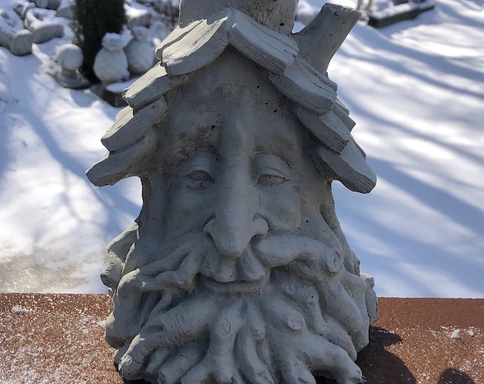 Concrete Tree Face Statue: Outdoor Garden Decor (11.5'' Tall) - Etsy